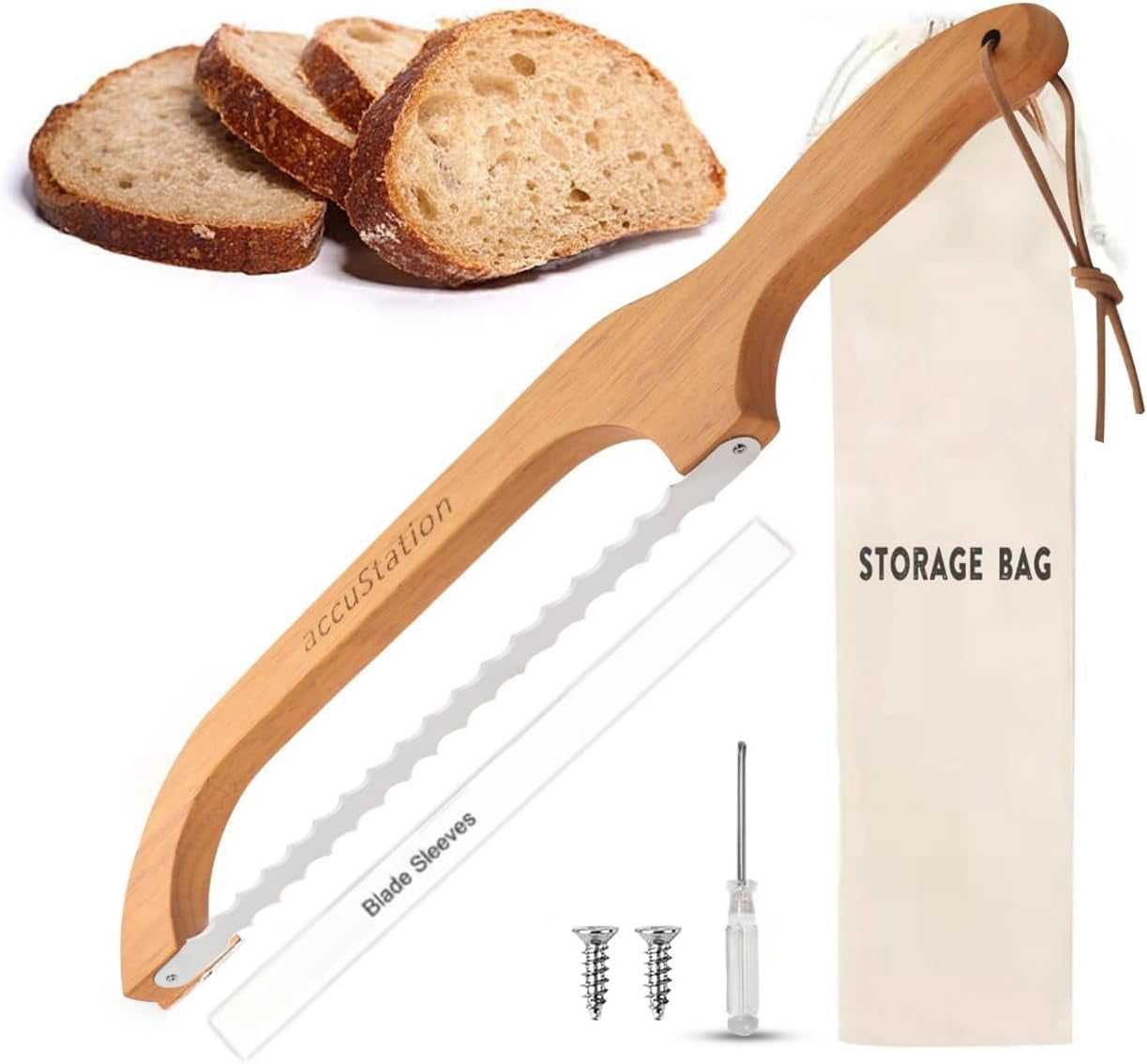 Bread Slicer For Homemade Bread, Sourdough Knife, Bow Design, Scoring ...