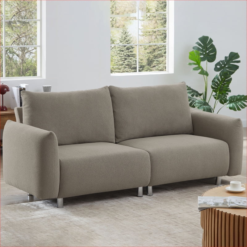 Bread Sofa 2 Seater Loveseat Couch Loose Back Sectional Sofas Textured ...
