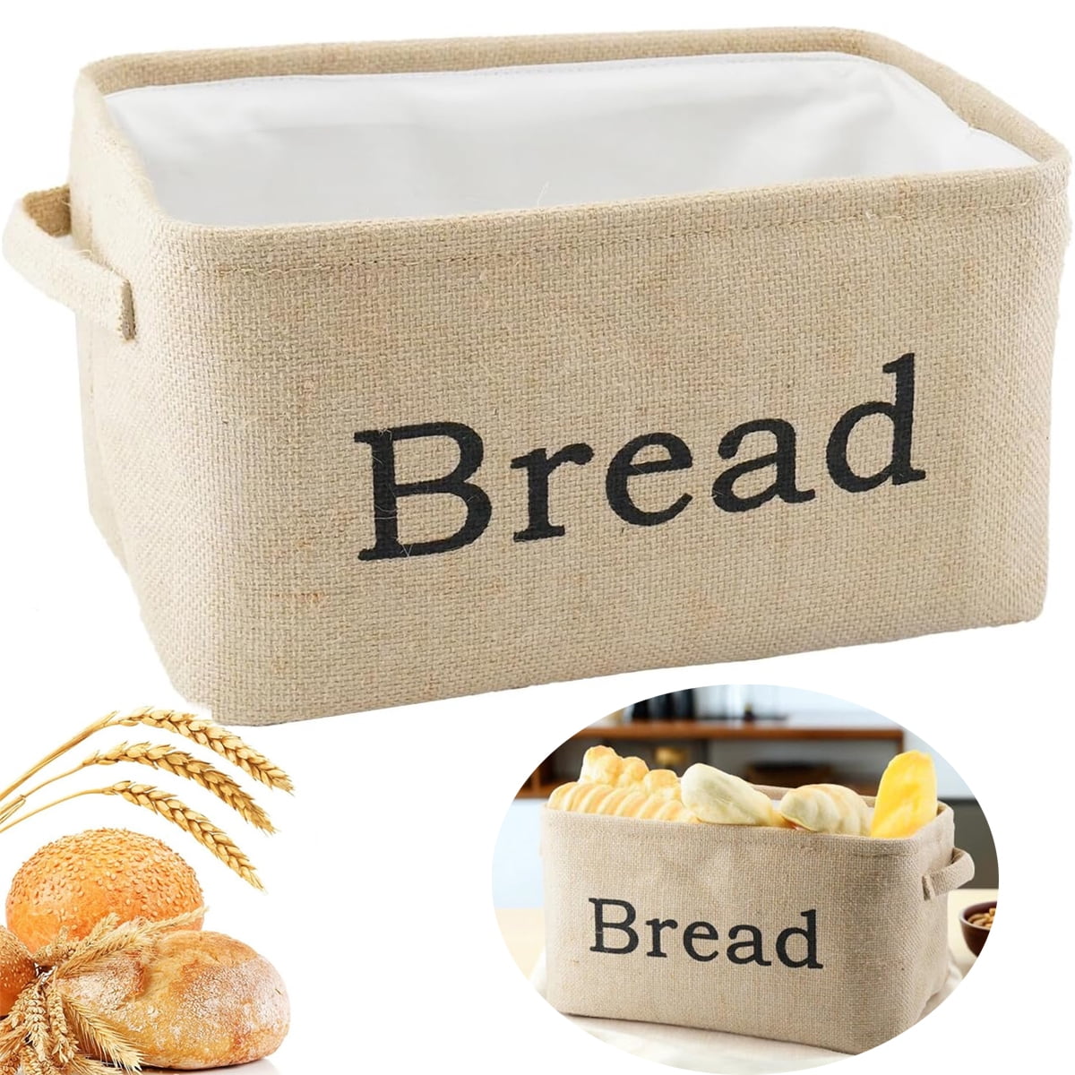 Bread Storage Bin for Pantry,Tutuviw Burlap Basket for Keeping Bread ...