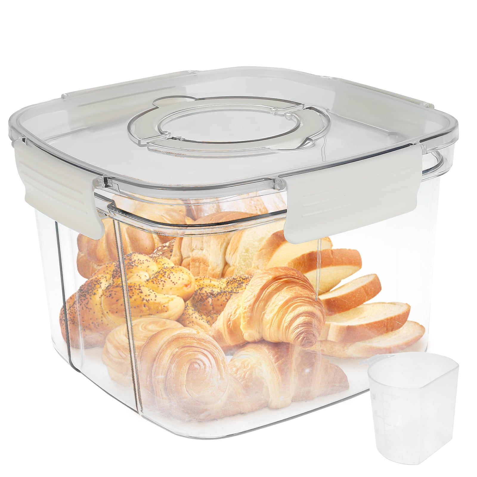 Bread Storage Box PET Food Storage Container Transparent Bread Flour ...