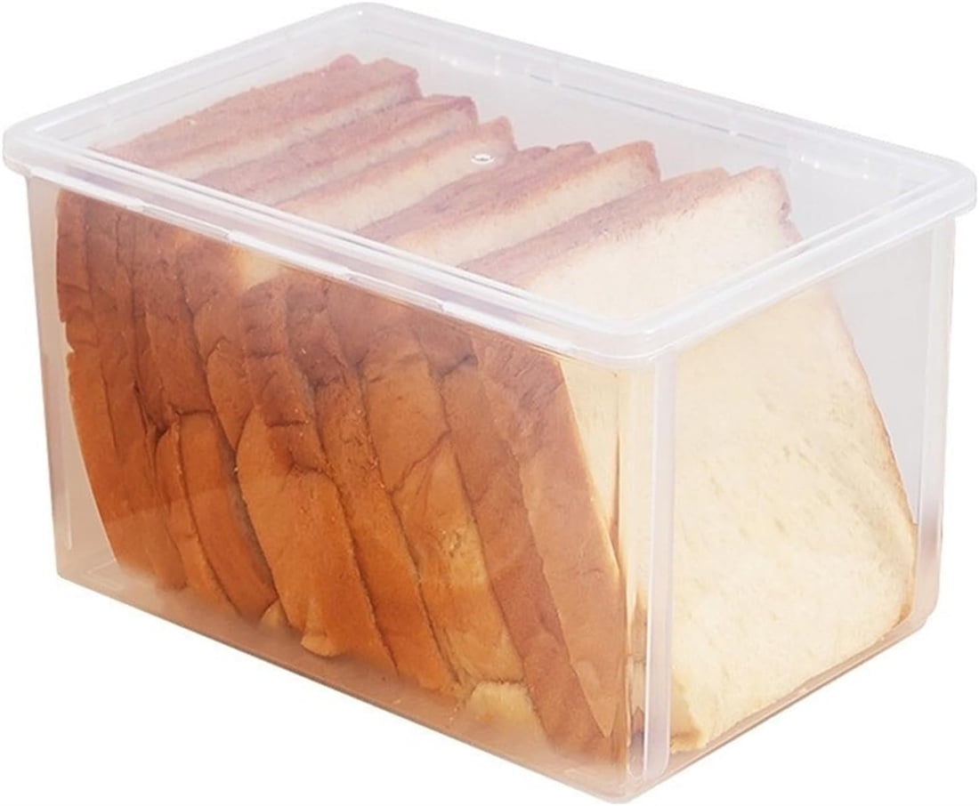 Bread Storage Box,Plastic Bread Keeper with Lid for Homemade Bread ...