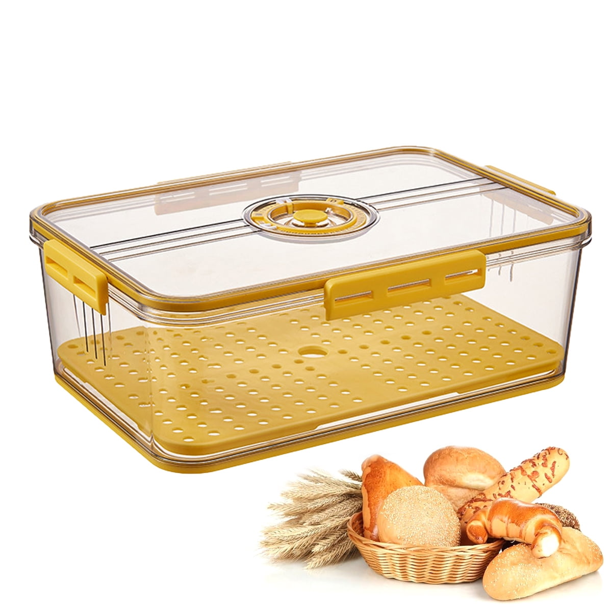 Bread Storage Container with Airtight Lid - Bread Box for Kitchen ...