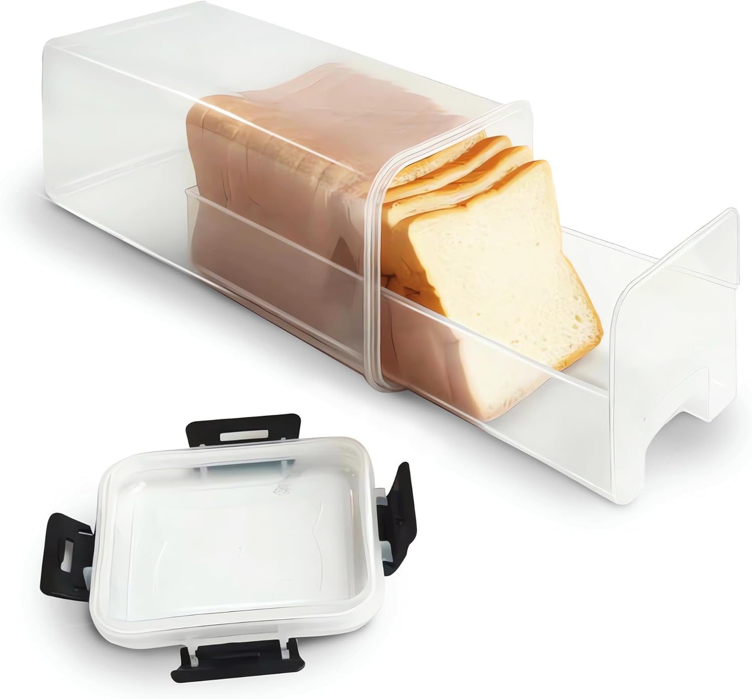 Bread Storage Container with drawer Tray,Plastic Bread Box with ...