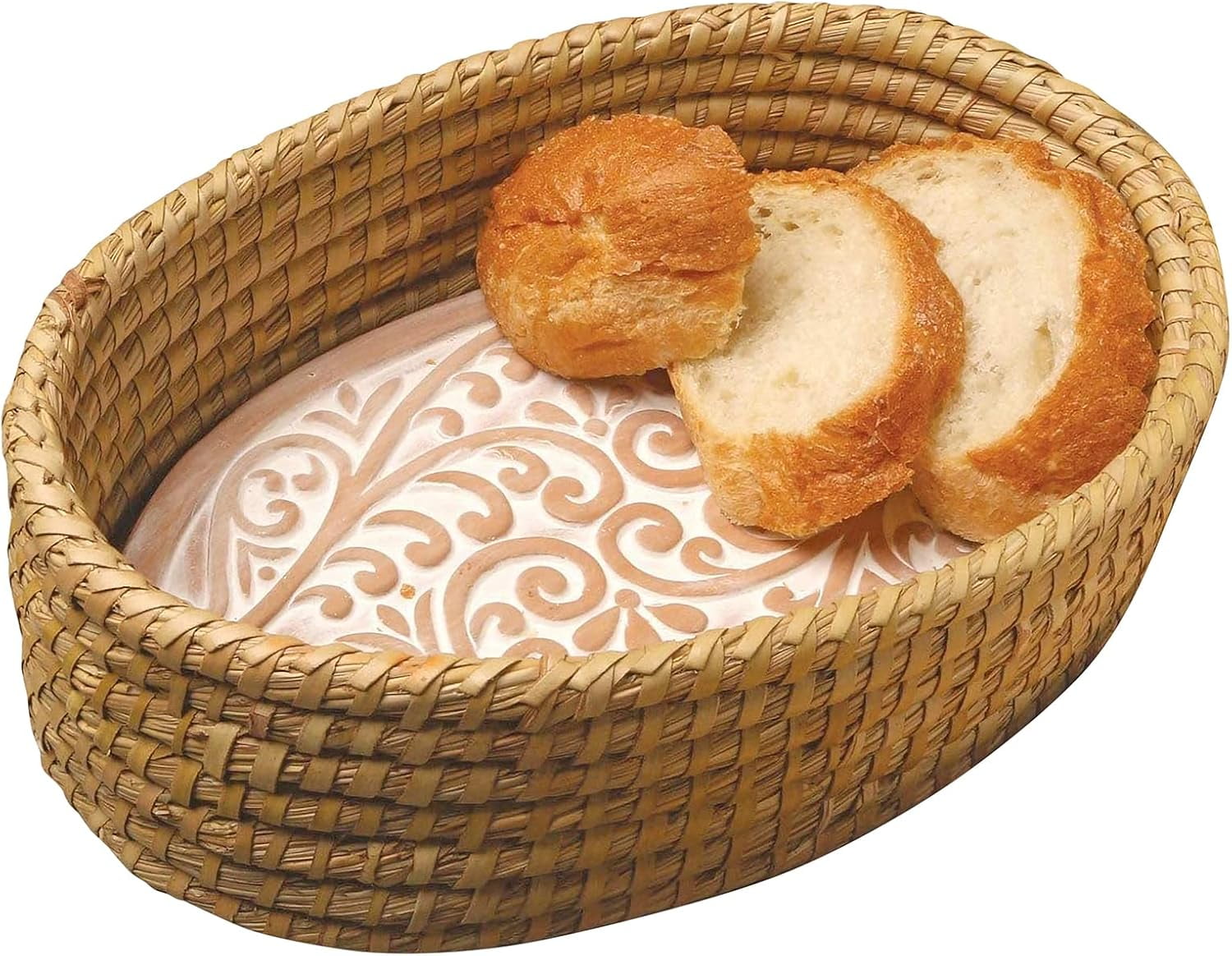 Bread Warmer Basket with Stone - Bread Baskets for Serving Tortilla ...