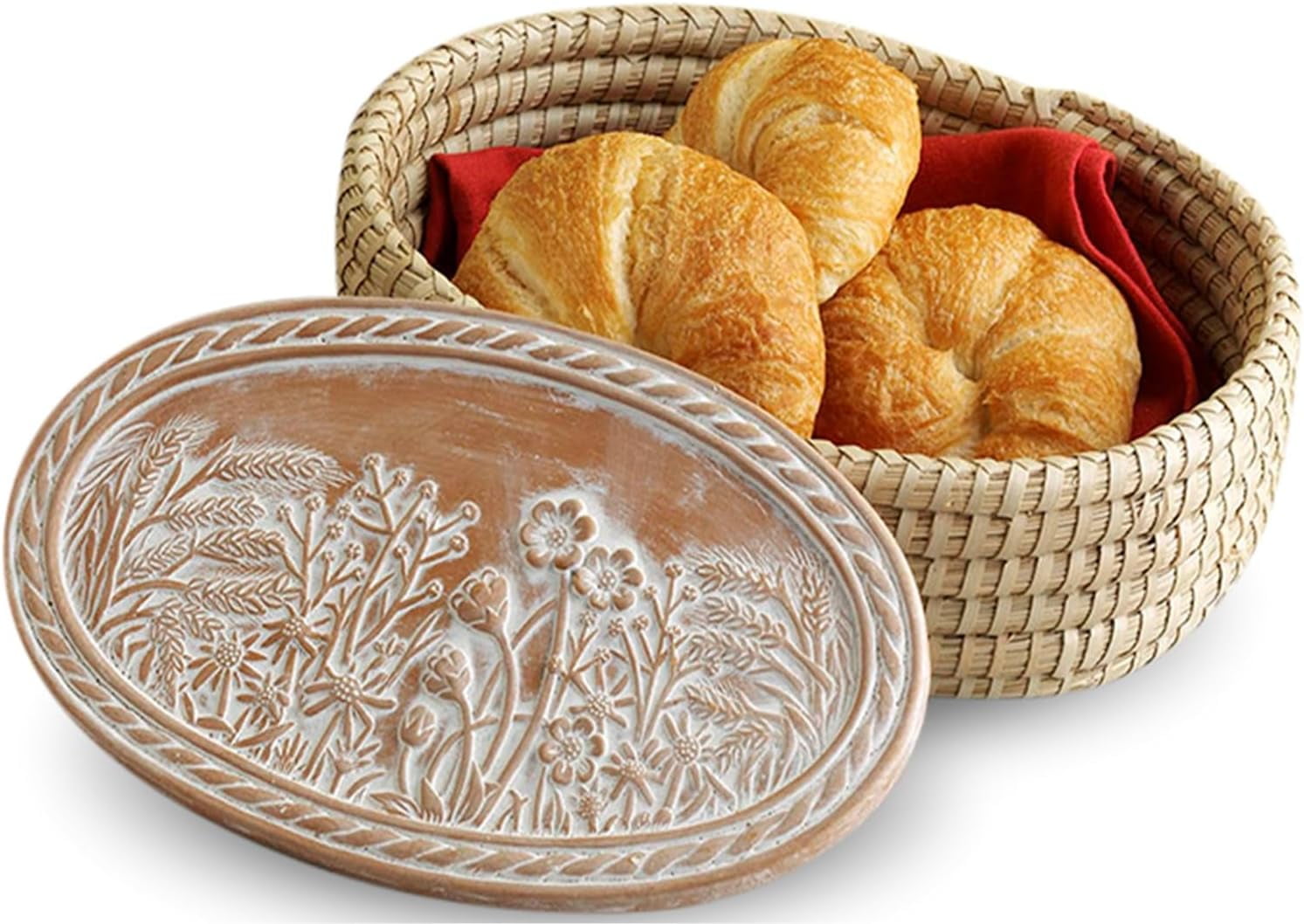 Bread Warmer Basket with Stone - Bread Baskets for Serving Tortilla ...