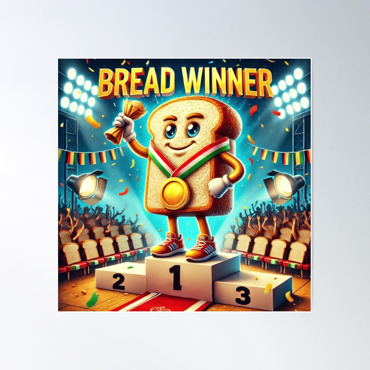 Bread Winner – Funny & Cute Gluten-Free Friendly Food Pun Poster Wall ...