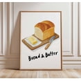 Bread and Butter Kitchen Rustic Food Illustration Bakery Country Decor ...