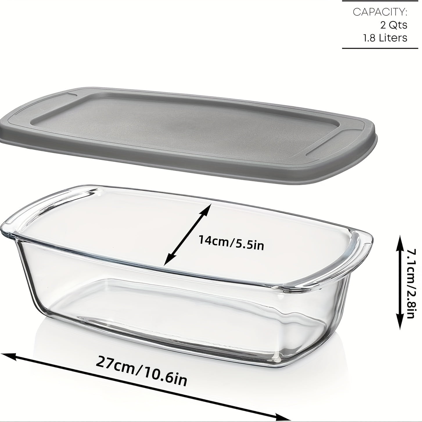 Bread baking pan, large-capacity glass baking pan with lid, kitchen ...