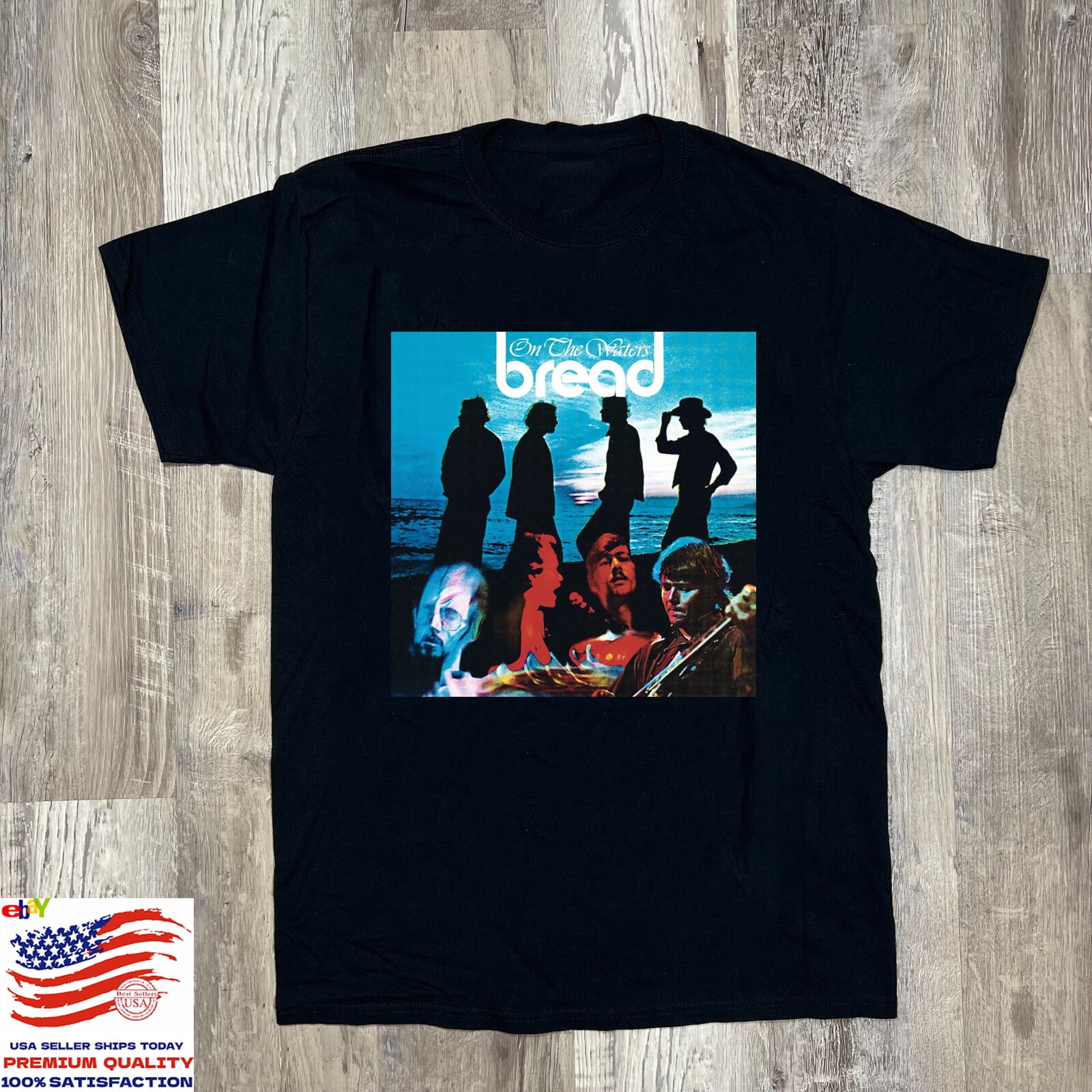 Bread band On The Waters ALbum Black Cotton T Shirt Full Size S-5XL ...
