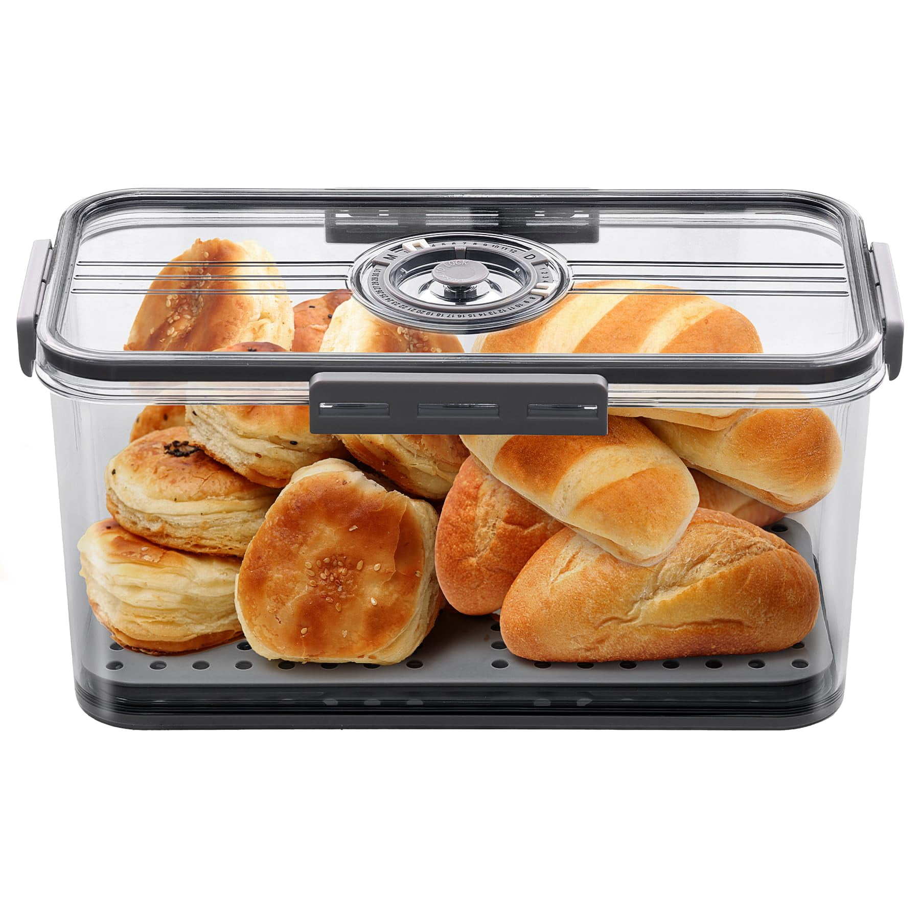 Bread box, kitchen counter sealed, time record bread storage container ...