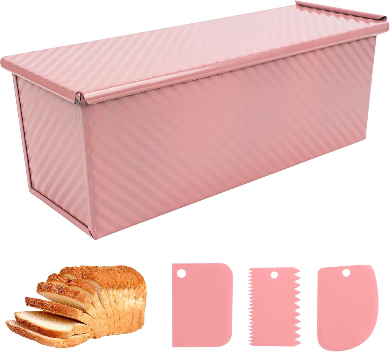 Bread pan, non stick rectangular covered bread pan, homemade long ...