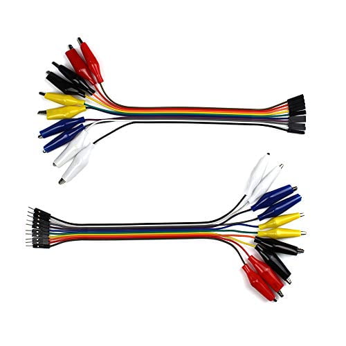 Breadboard Alligator Clip Jumpers - Gator to Male and Female Jumper ...