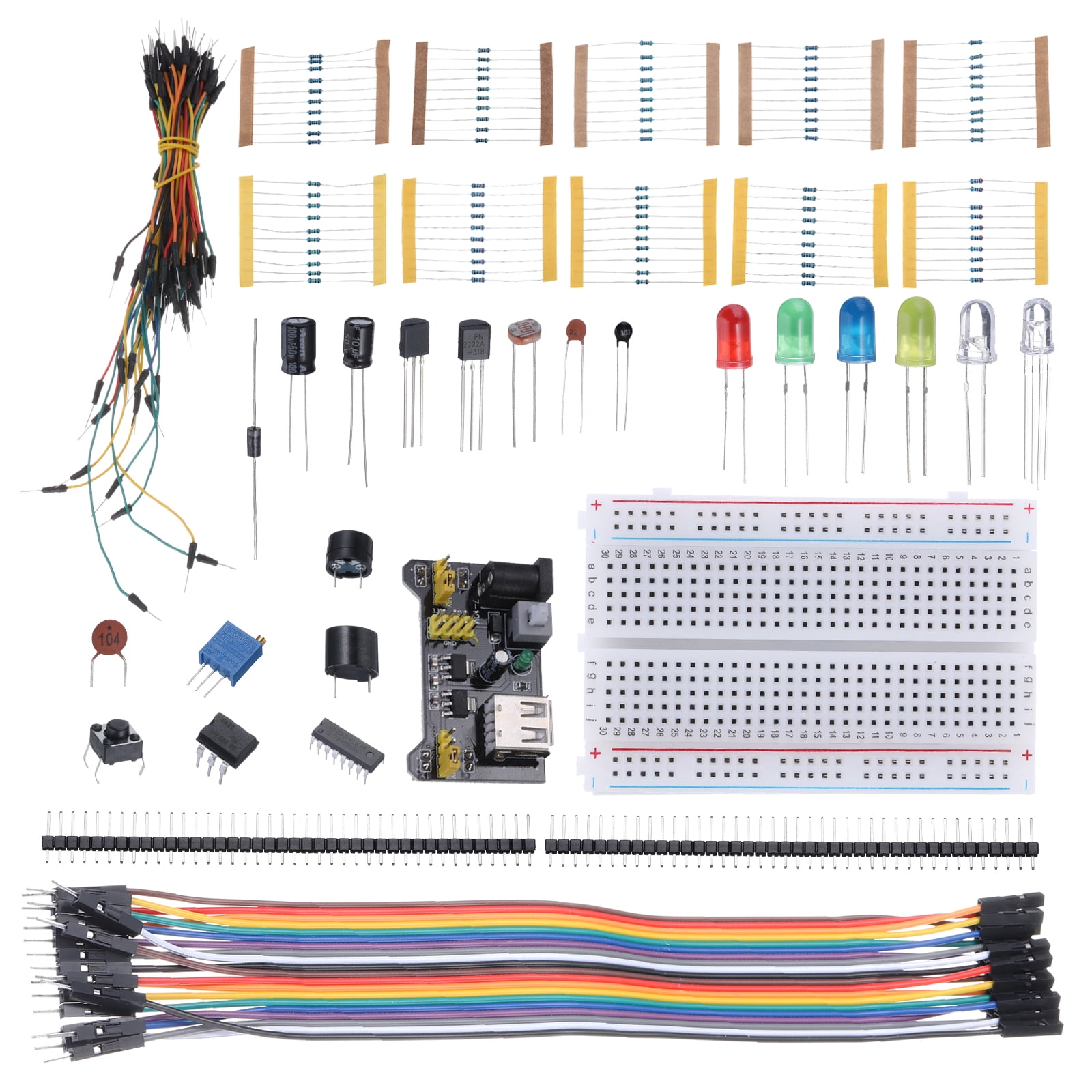 Breadboard Set, Solderless Breadboard Large Breadboard 400 Points ...