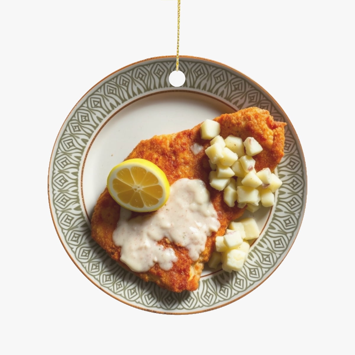 Breaded Fried Chicken Breast Shnitzel & Potato Salad Dinner Cuisine ...