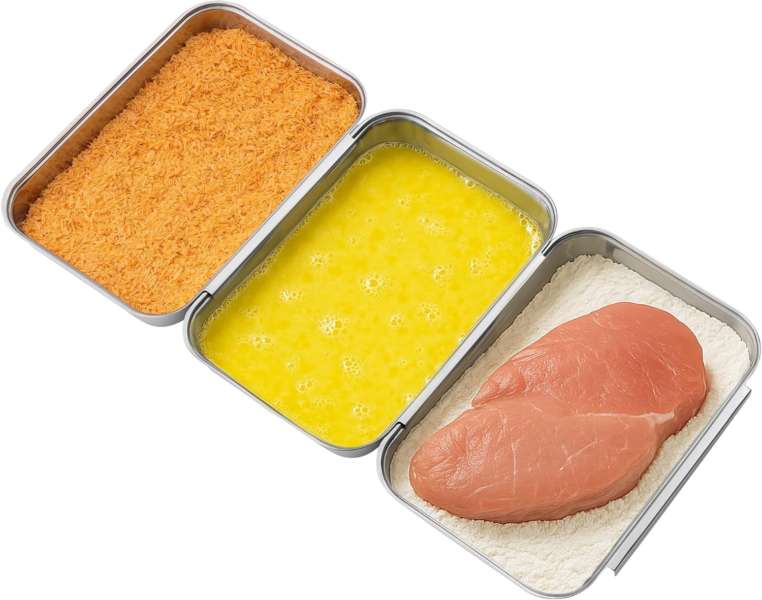 Breading Trays Set - Toaster Oven Pan - 3 Stainless Steel Trays for ...