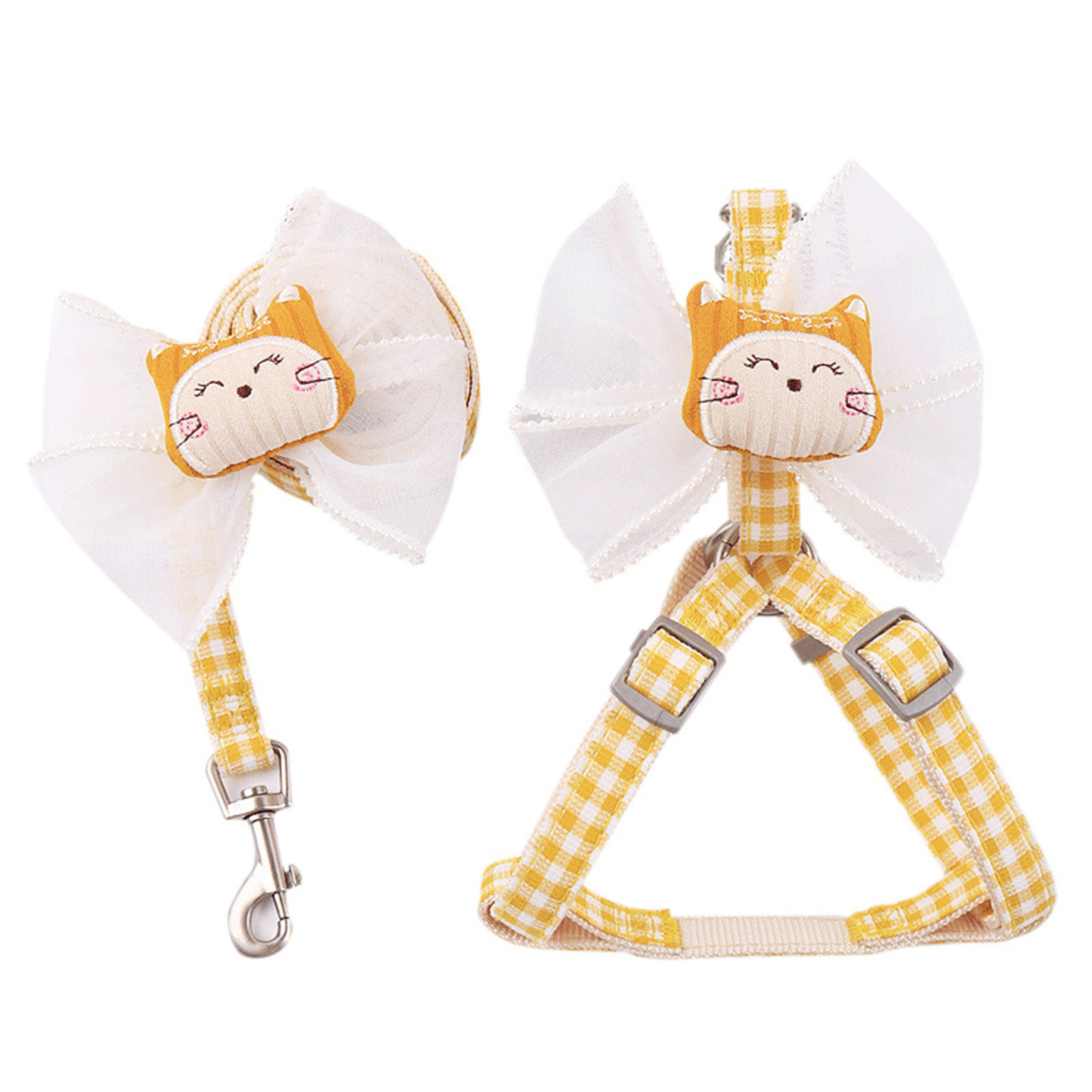 Break-Away Cat Harness Rope - Bow-Knot Decoration - Traction Tool - Cat ...