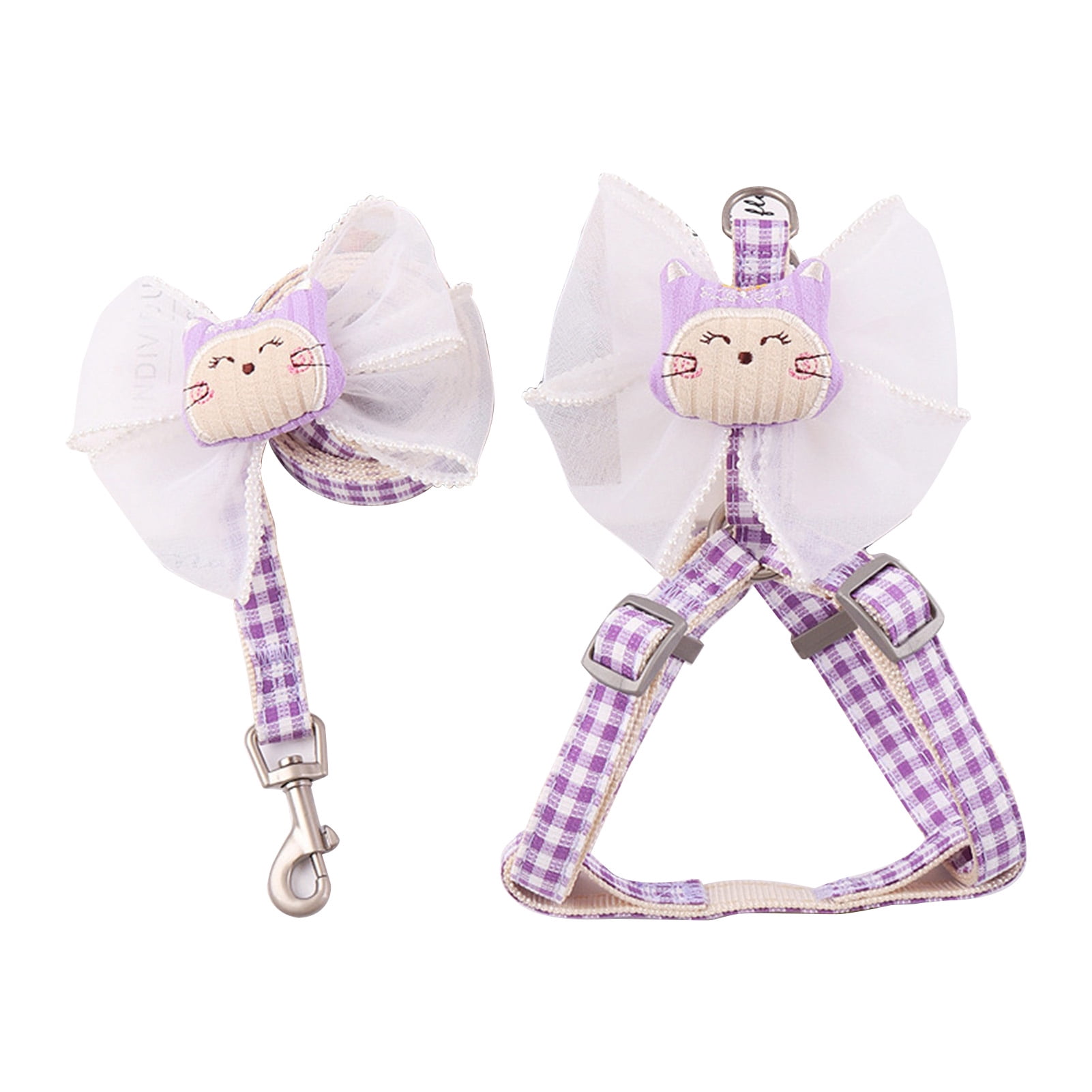 Break-Away Cat Harness Rope - Bow-Knot Decoration - Traction Tool - Cat ...
