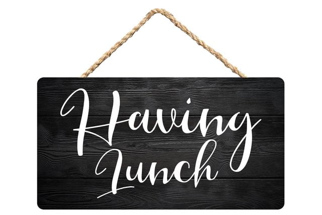 Break Lunch Be Back Sign Having Lunch Wooden Hanging For Home Door ...