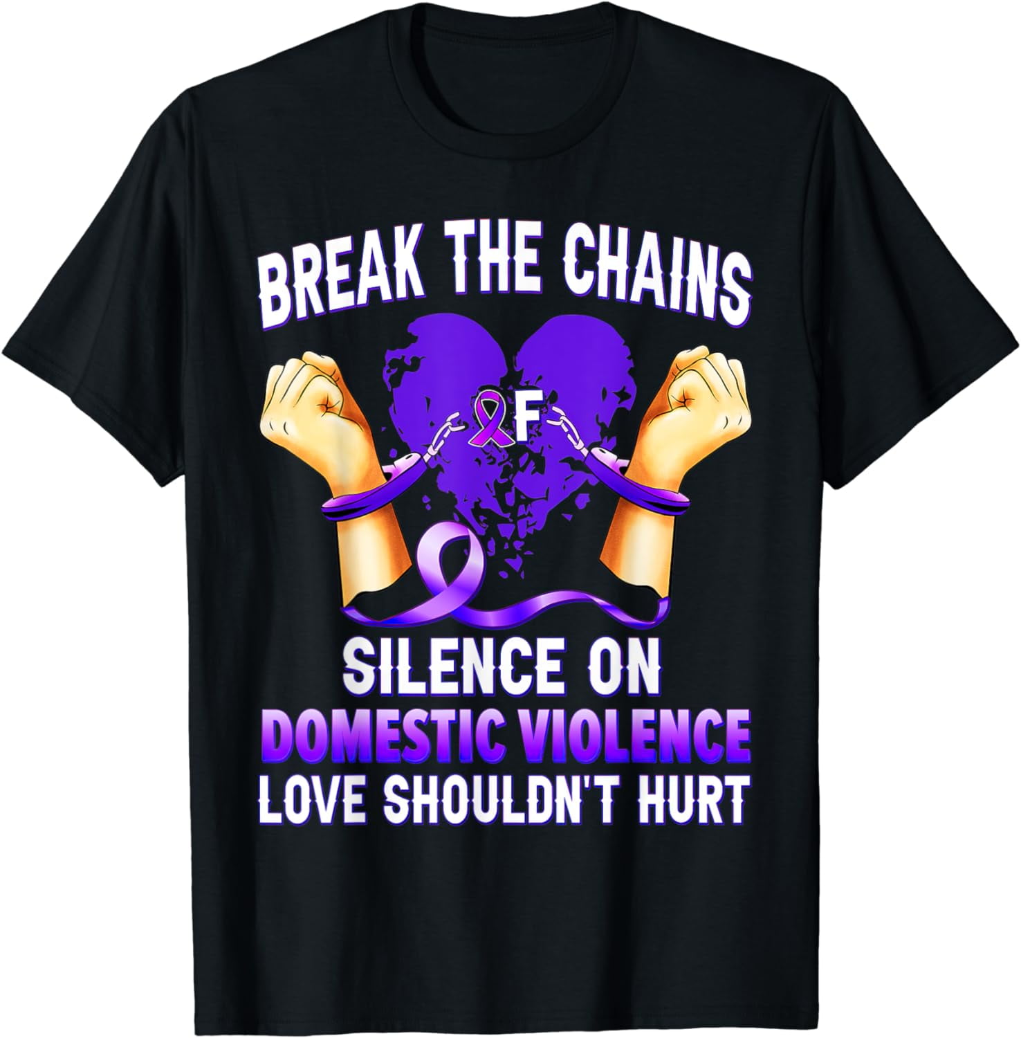 Break The Chains Of Silence On Domestic Violence Awareness T-Shirt ...