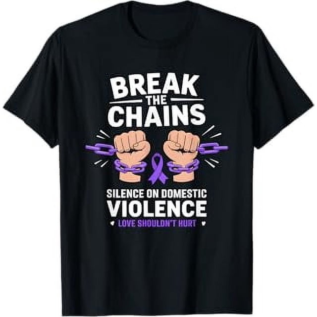 Break The Chains Of Silence On Domestic Violence Awareness T-Shirt ...