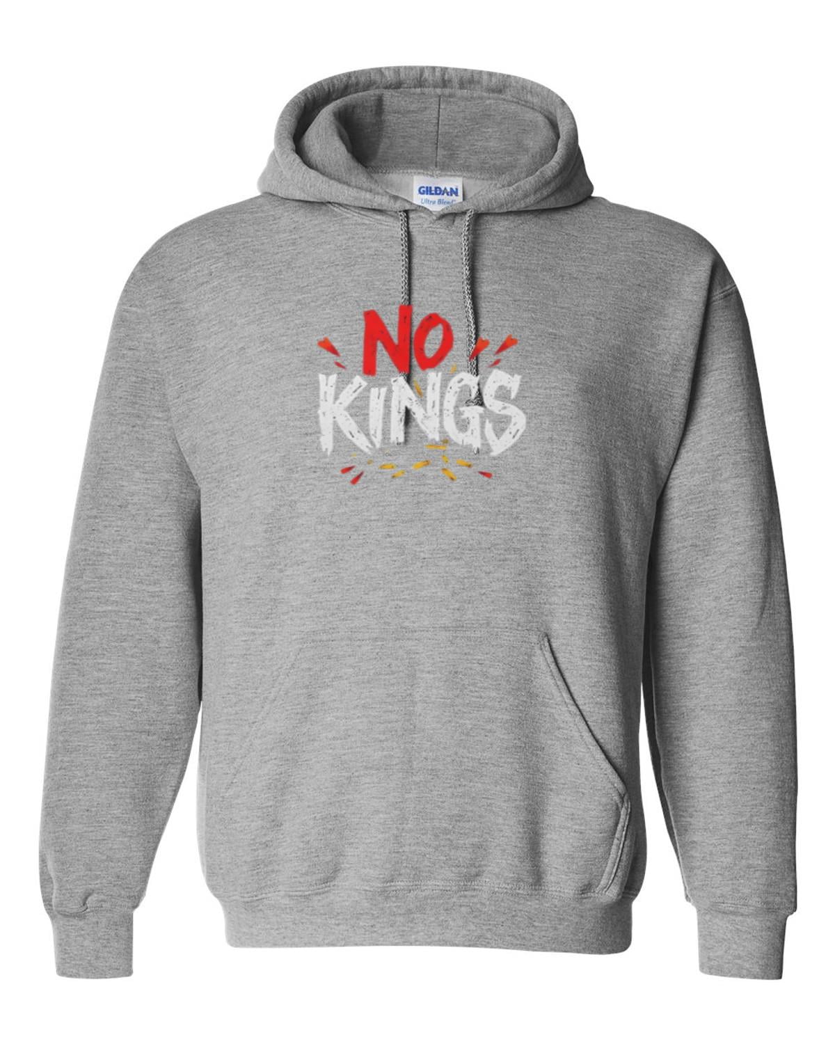 Break The Crown Bold No Kings Allowed Quote Graphic Hoodie, for men ...