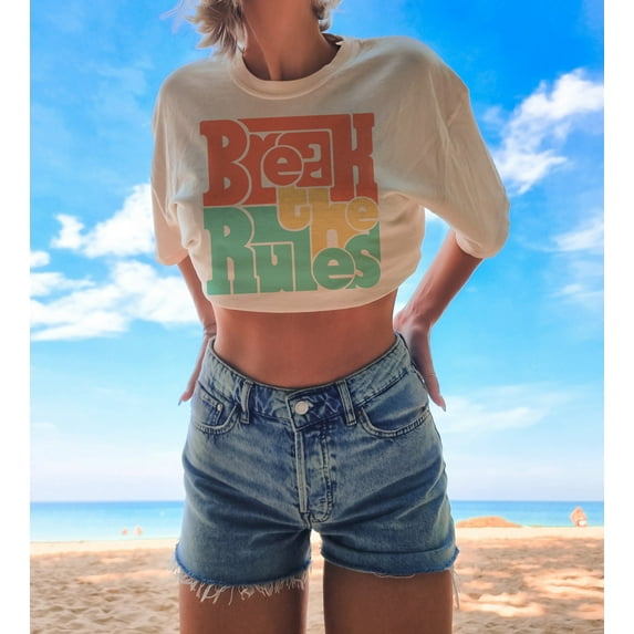 Break The Rules Natural Unisex Shirt, Trendy Retro Hippie Hippy Graphic ...