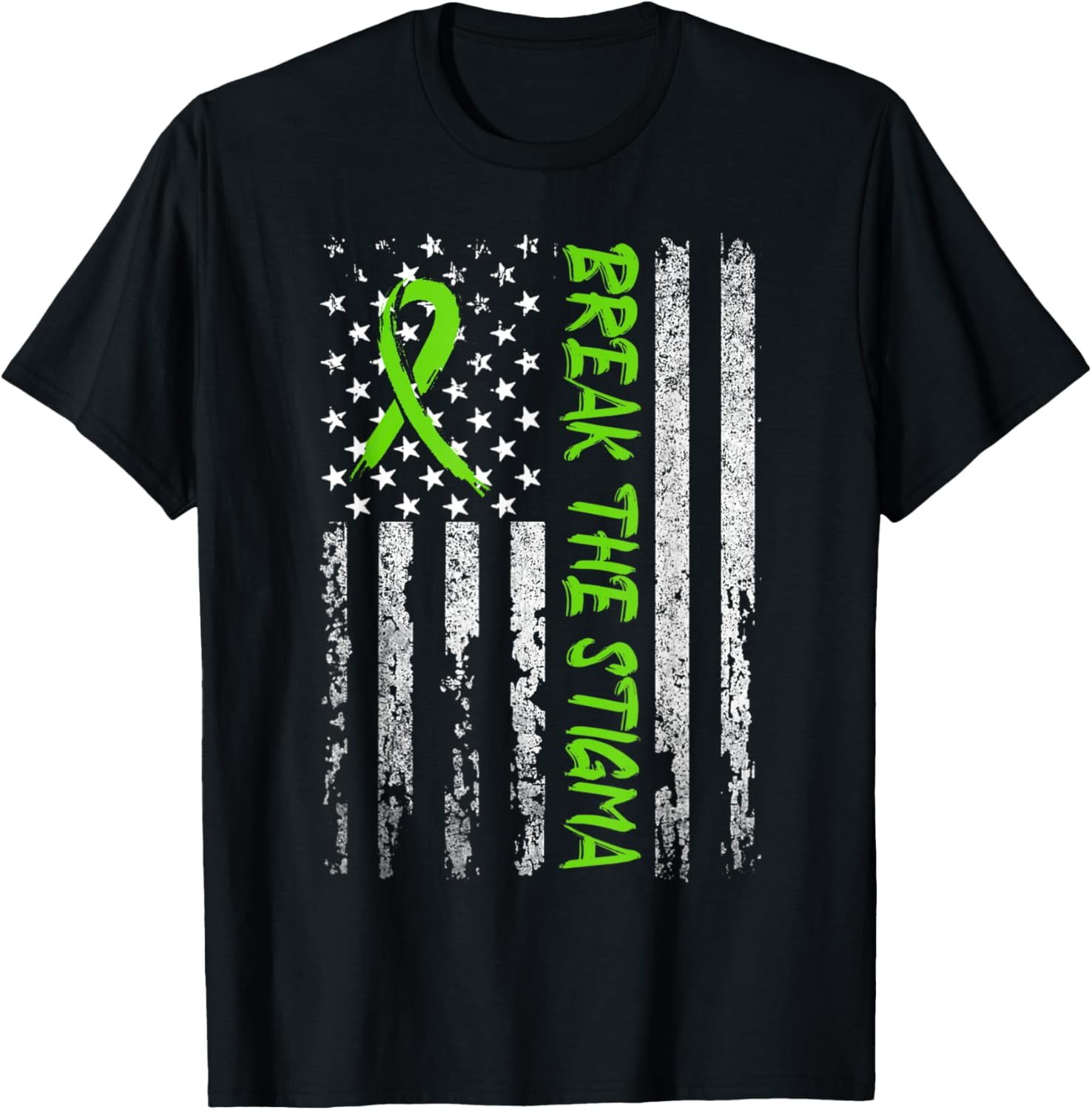 Break The Stigma Tshirt Green Mental Health Awareness T-ShirtMen and ...