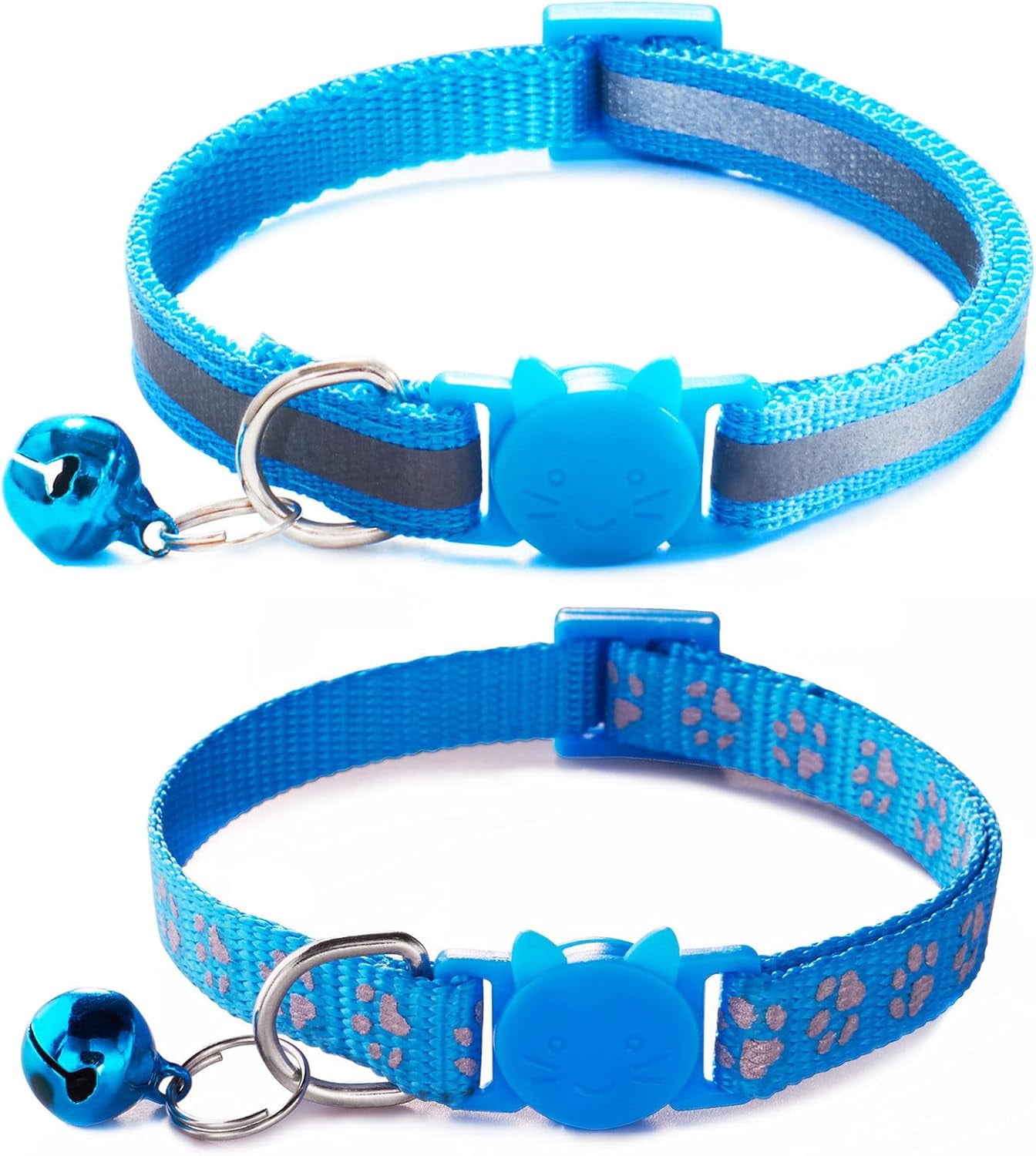 Breakaway Cat Collar with Bells, [2 Pack] Break Away Kitten Collar with Bells, Reflective Cat ...