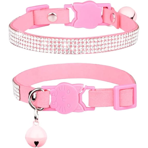 Breakaway Cat Collars, Kitten Collar with Bell,Adjustable Rhinestone ...