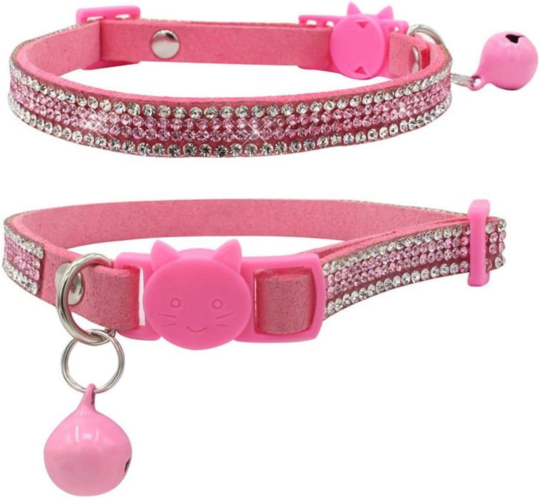 Breakaway Cat Collars, Kitten Collar with Bell,Adjustable Rhinestone ...