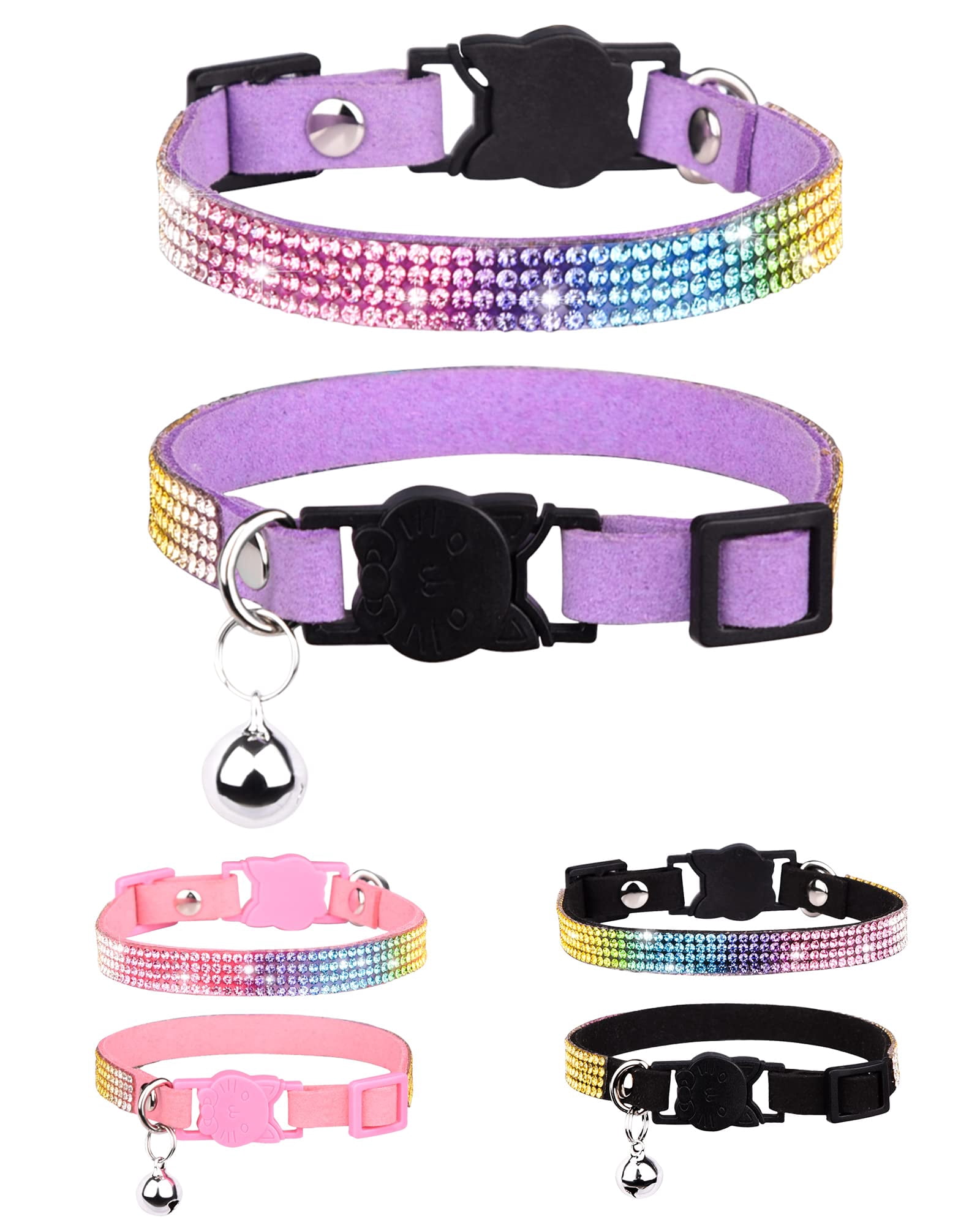 Breakaway Cat Collars with Bell,Adjustable Safe Kitten Collar,Cat ...