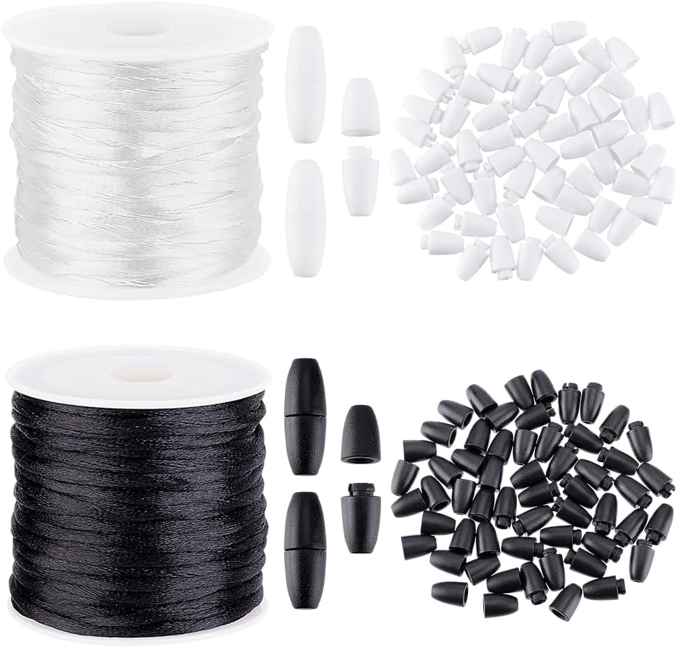 Breakaway Clasps for Lanyard 60pcs 24mm Black/White Bead Barrel ...