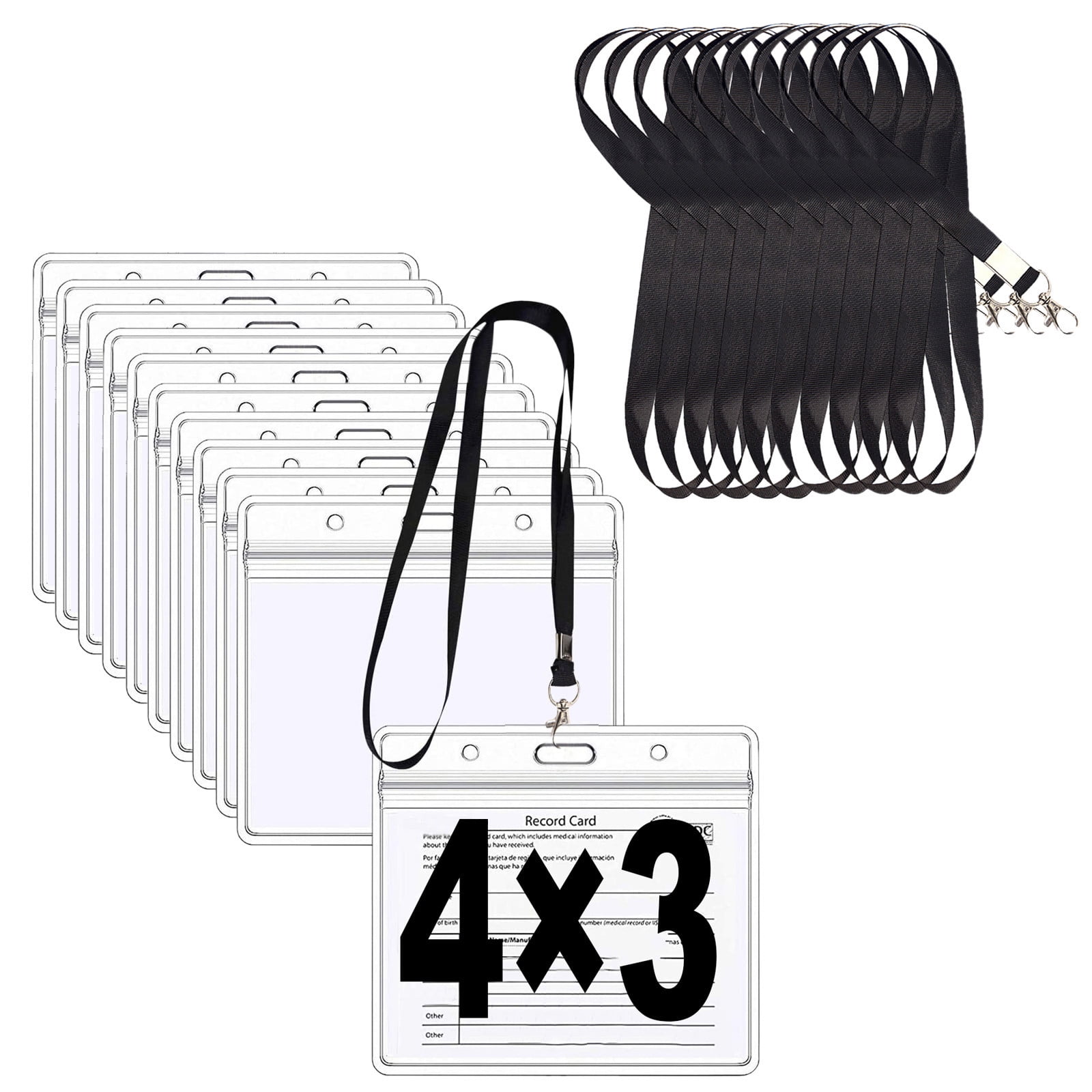 Breakaway ID Badge Holder with Clear Lanyard and Secure Name Card ...
