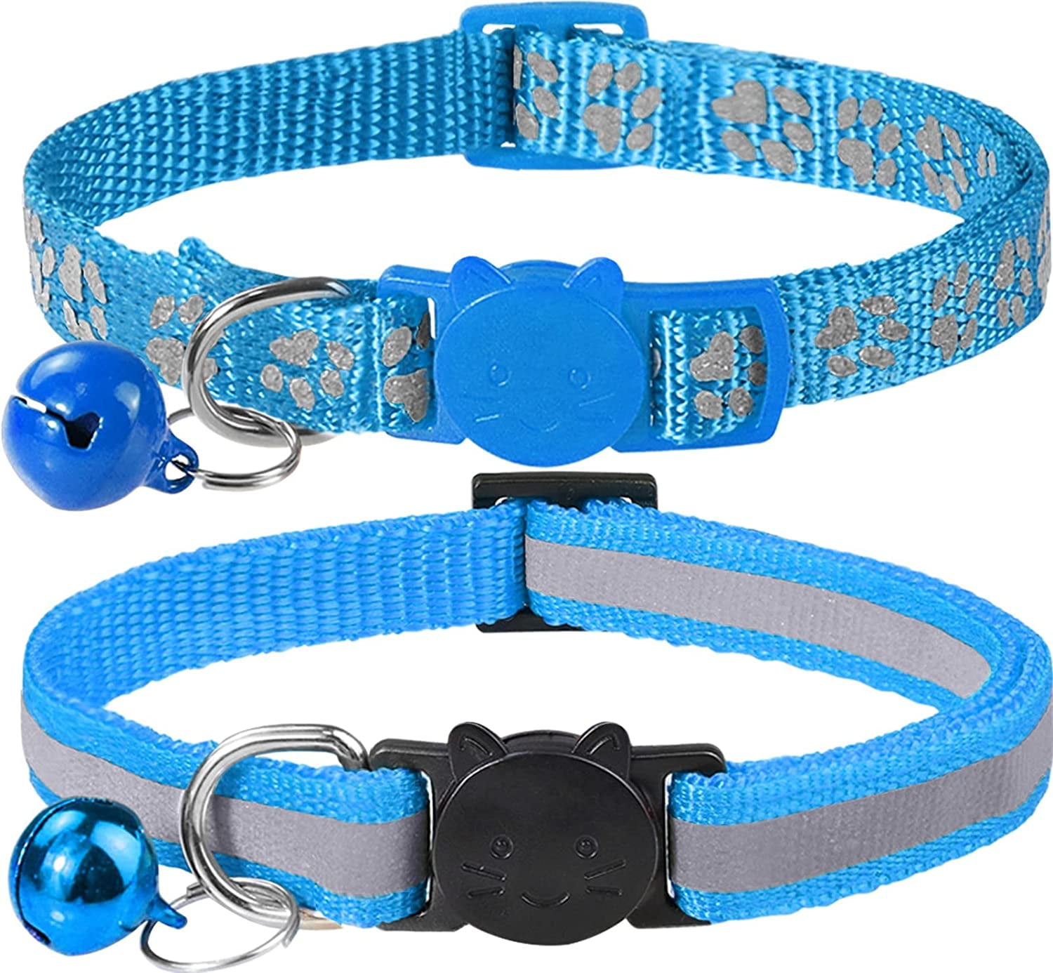 Breakaway Reflective Cat Collars, 2-Pack Adjustable 7.5-12.5 Inch, Sky ...