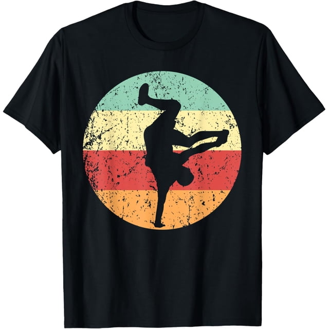 Breakdancing B Boy Breakdance Cool Retro 1970's Style Circle T-Shirt ...
