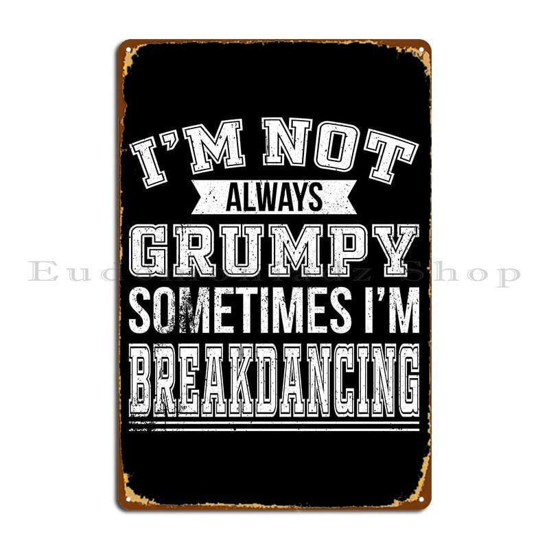 Breakdancing Funny Gift Metal Plaque Cinema Classic Bar Printed Design ...