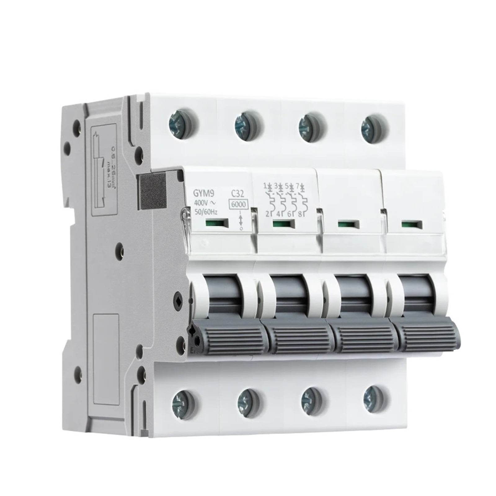 Breaker GYM9 4Pole 6KA Breaking Capacity MCB Din Rail Mini Circuit 6A-63A AC Type - Walmart.com