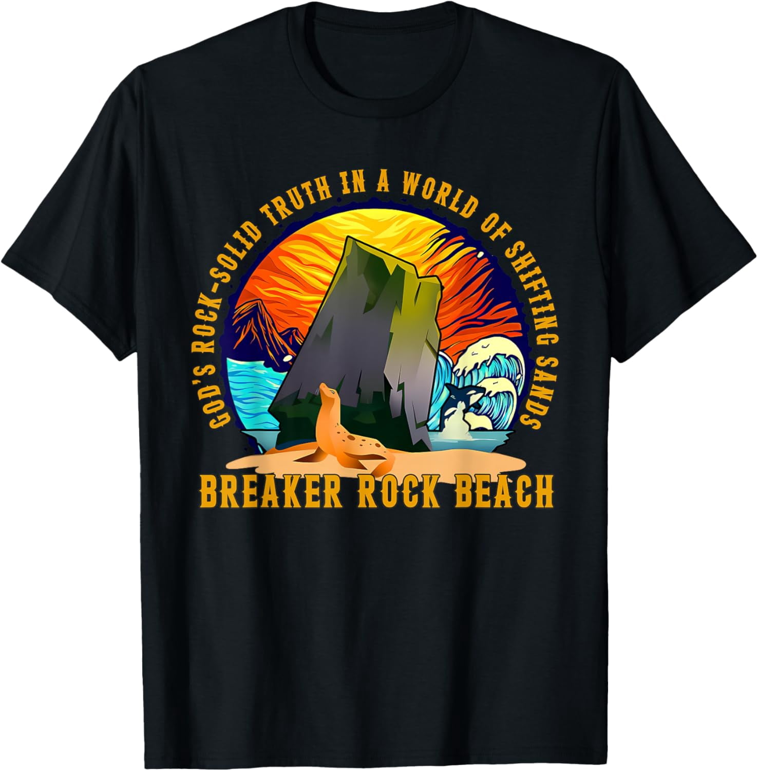 Breaker Rock Beach God's Rock Solid Beach VBS 2024 Retro T-Shirt ...