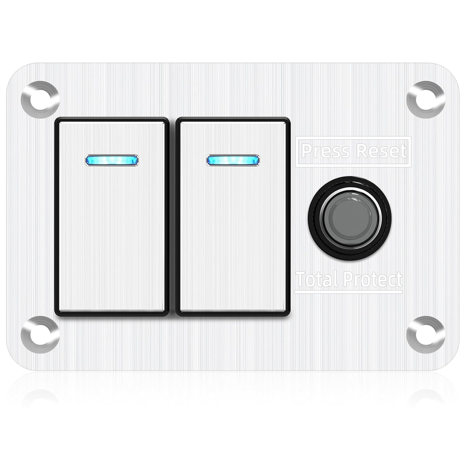 Breaker Toggle Switch Panel Waterproof, 2 Gang Aluminum DC12v/24v ...