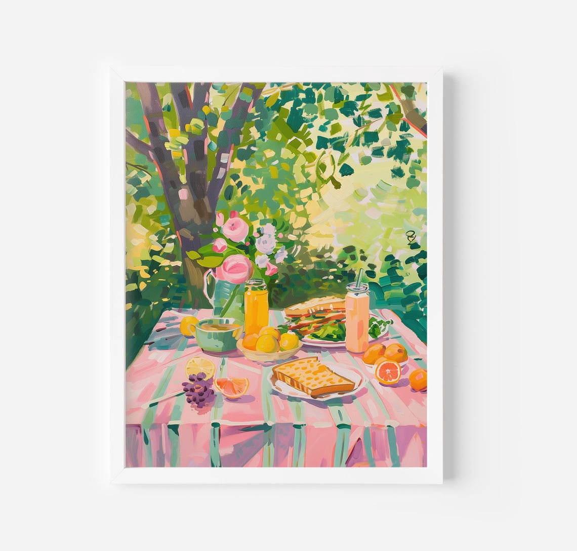 Breakfast Acrylic : Trendy Brunch Art Print , Girly Kitchen Art ...
