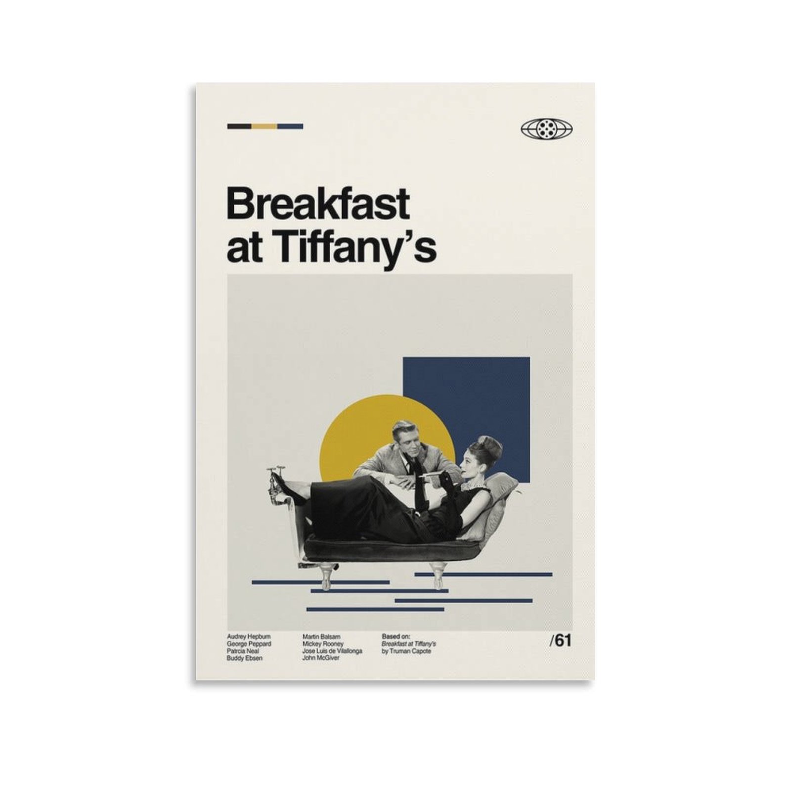 Breakfast At Tiffanys Poster, Audrey Hepbum, Movie Poster, Midcentury ...