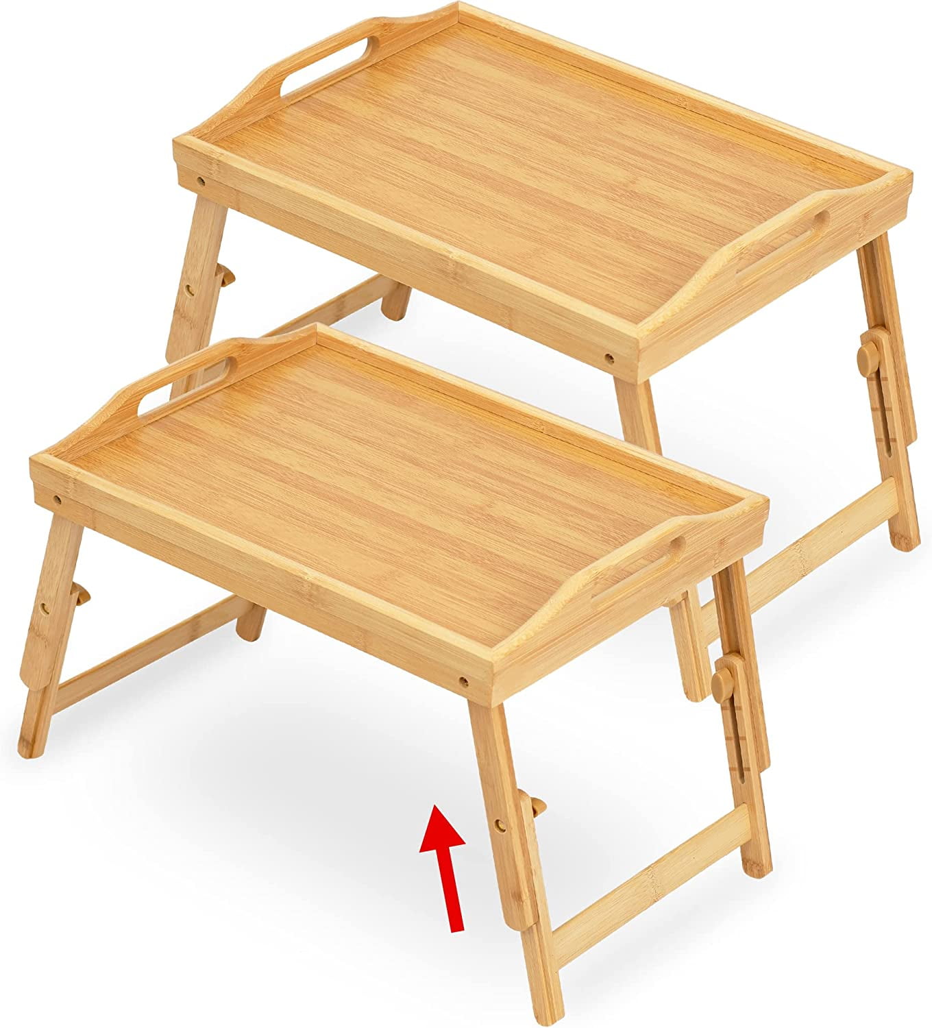 Breakfast Bed Tray for Eating - Height Adjustable Raised Food Table ...