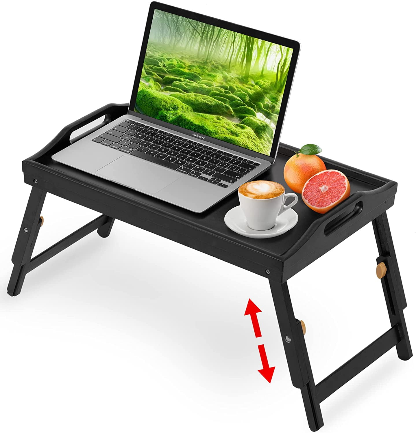 Breakfast Bed Tray for Eating - Raised Food Table Up to 9.5" on Lap ...