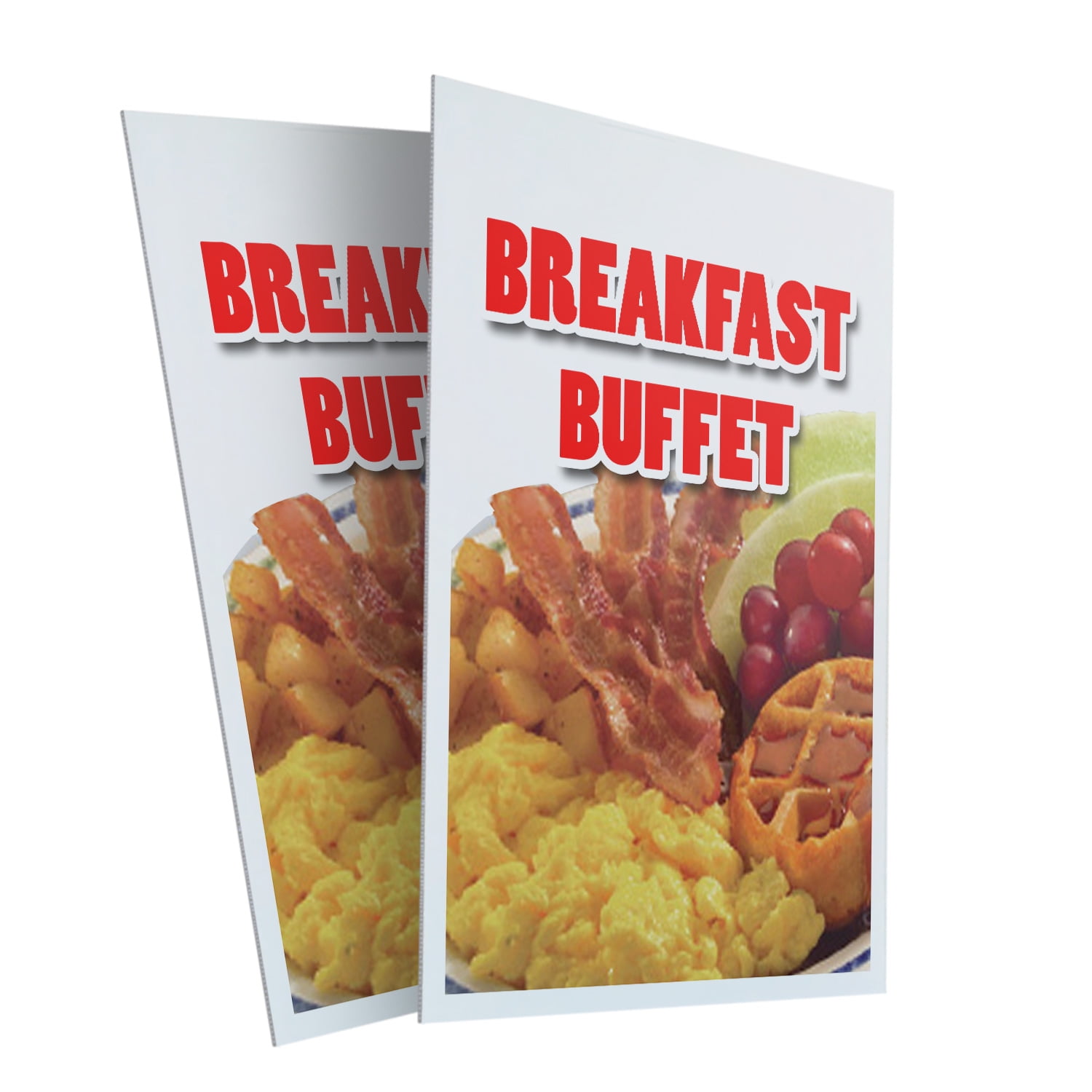 Breakfast Buffet (2-PACK) 24" x 36" Plastic Signs | Sign Insert 4mm ...