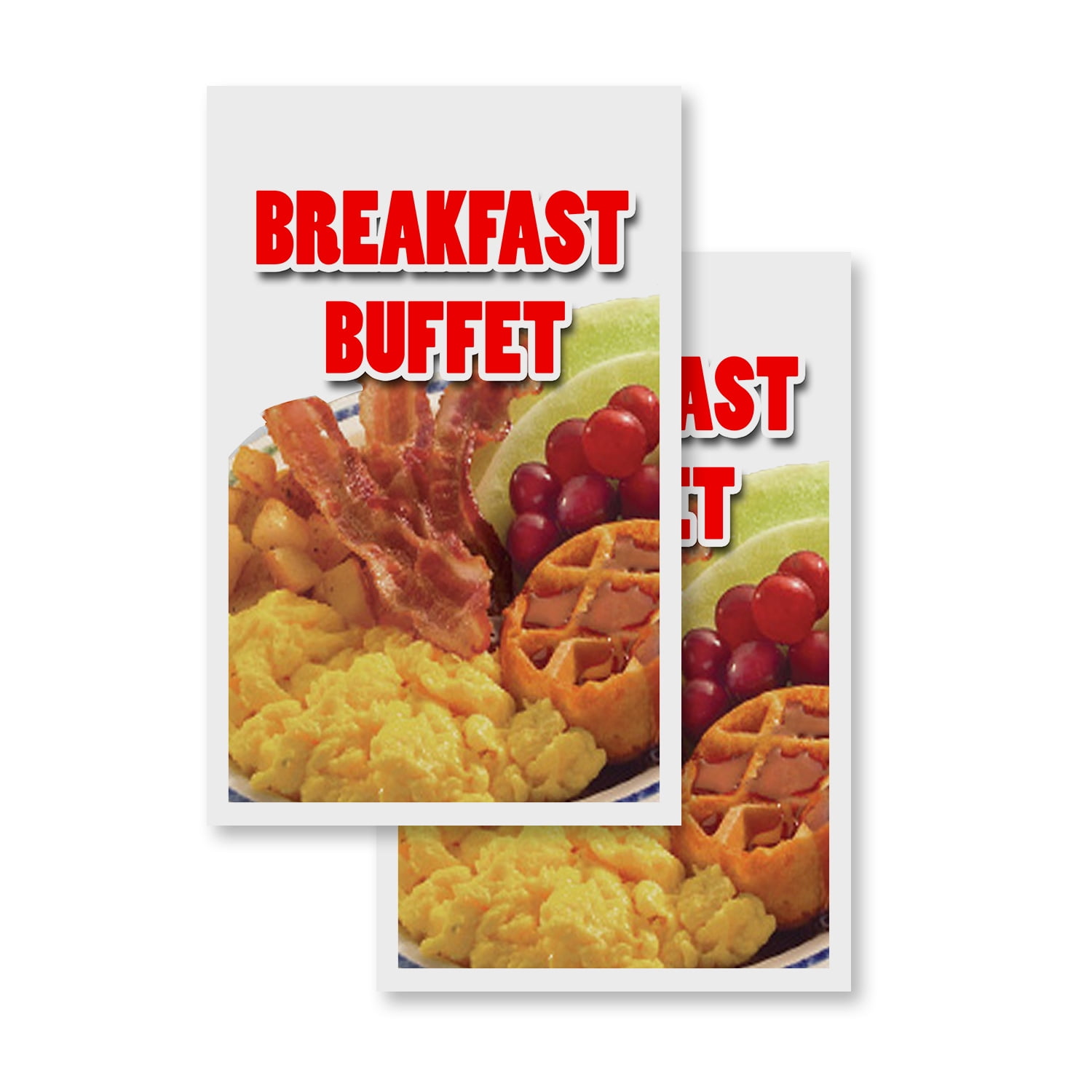 Breakfast Buffet (2-PACK) 24" x 36" Vinyl Decals | Sign Insert Peel ...