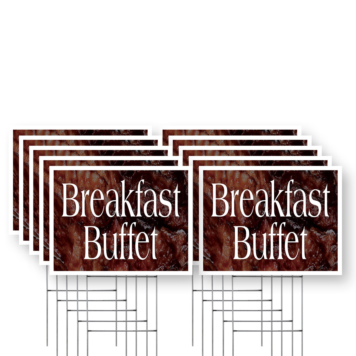 Breakfast Buffet Yard Sign 10 Pack of 12 Inch x 16 Inch Single Sided ...