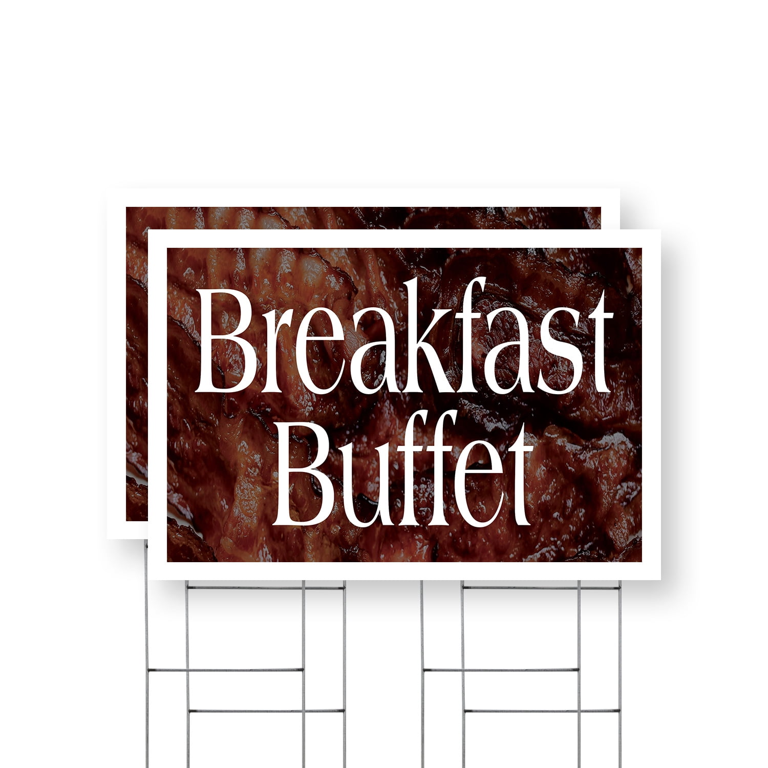Breakfast Buffet Yard Sign 2 Pack of 24 Inch x 36 Inch Single Sided ...