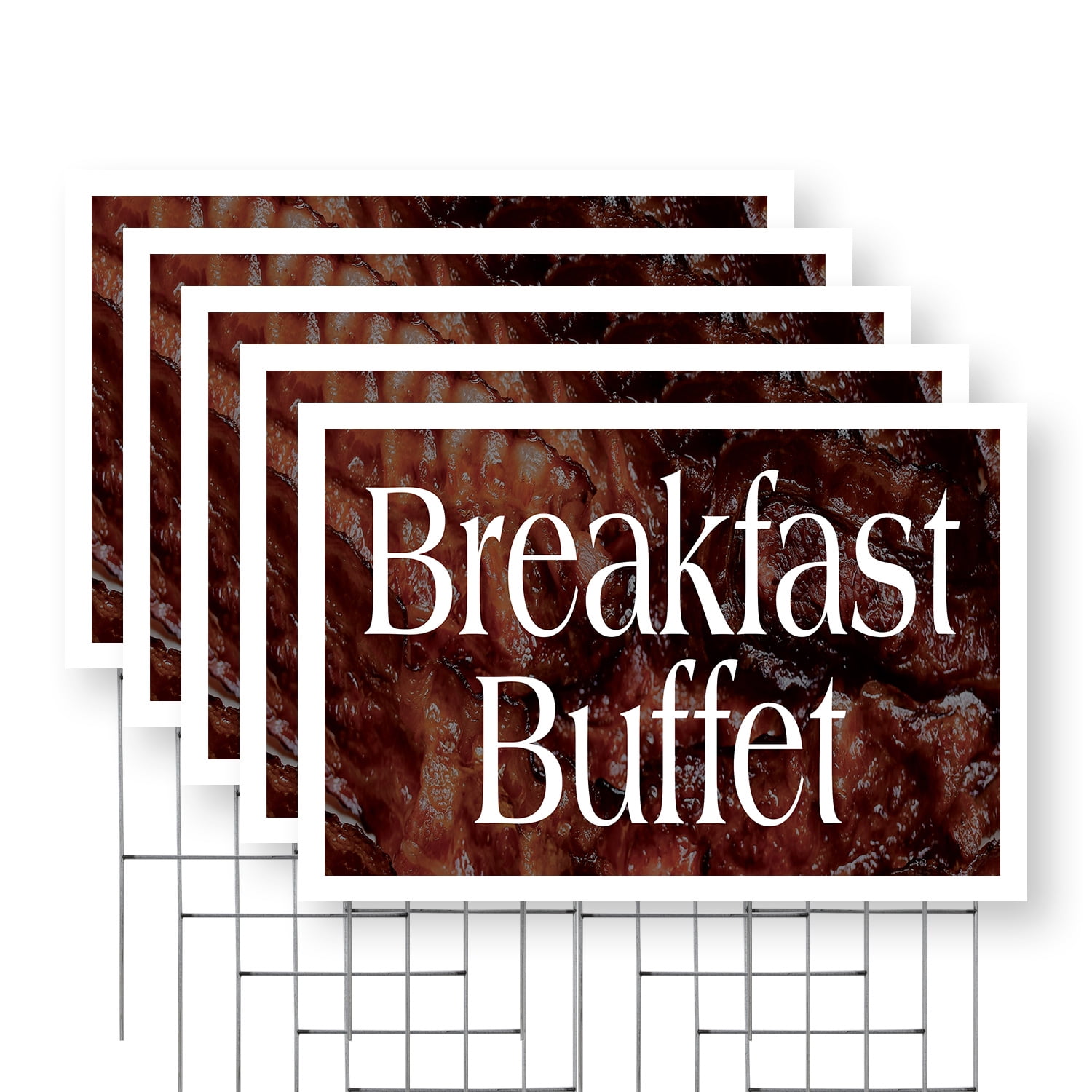 Breakfast Buffet Yard Sign 5 Pack of 24 Inch x 36 Inch Double Sided ...