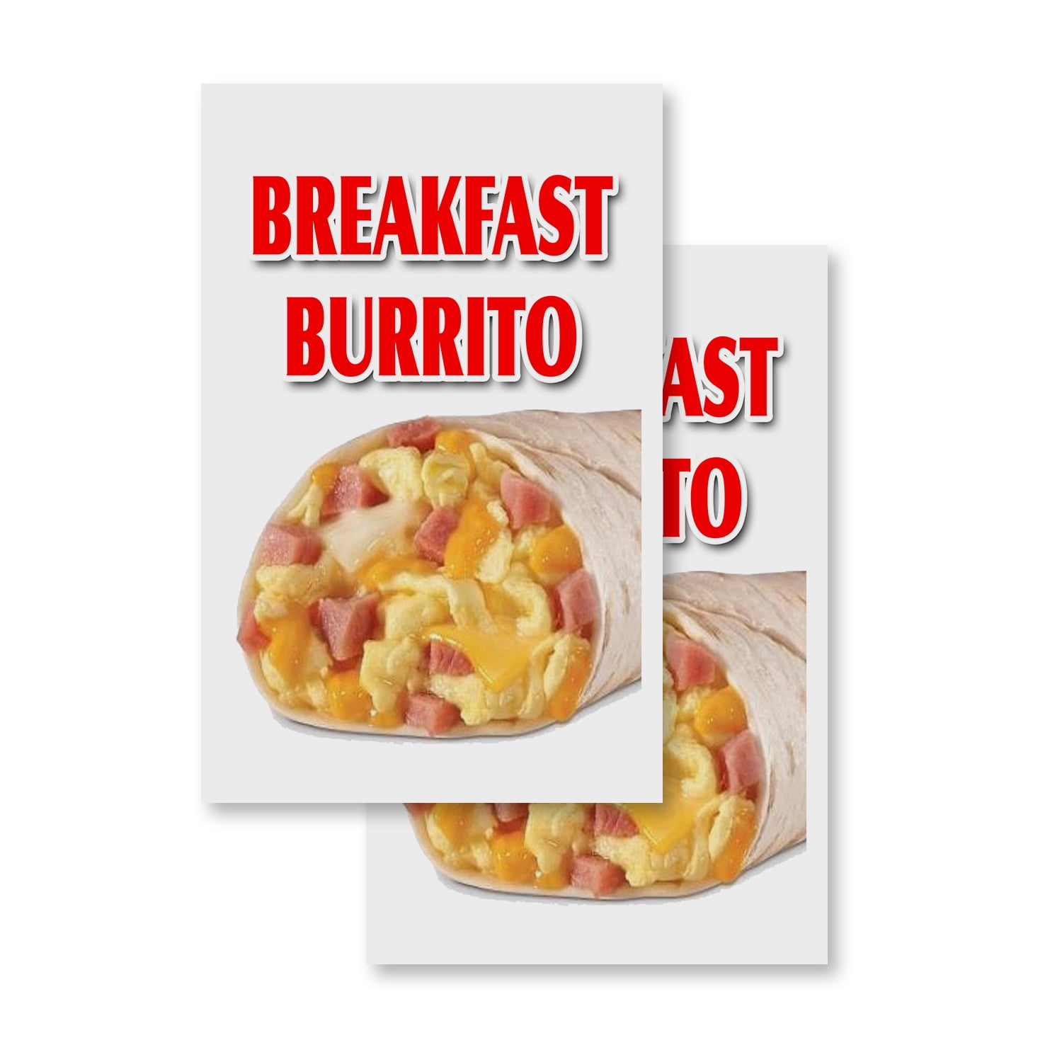 Breakfast Burrito (2-PACK) 24" x 36" Vinyl Decals | Sign Insert Peel ...
