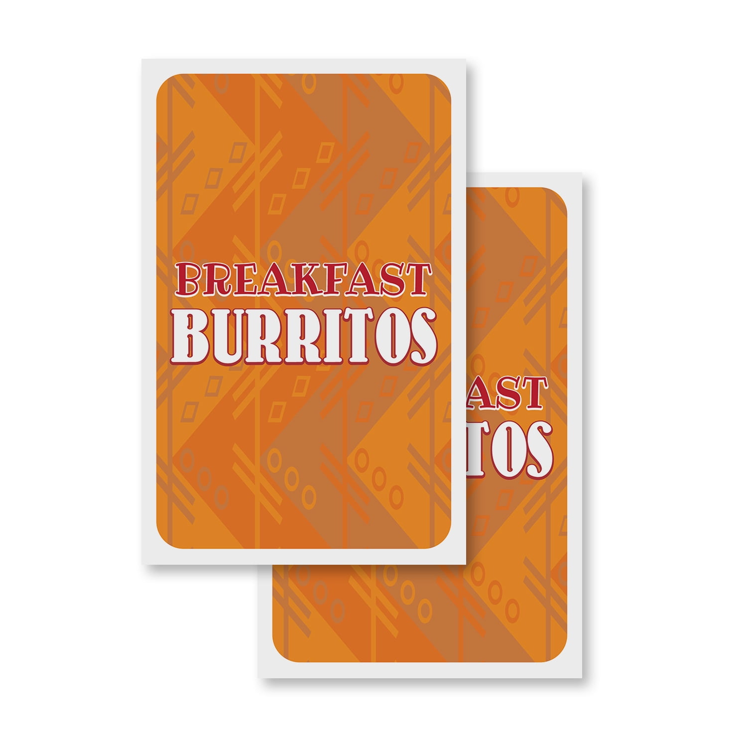 Breakfast Burritos (2-PACK) 24" x 36" Vinyl Decals | Sign Insert Peel ...